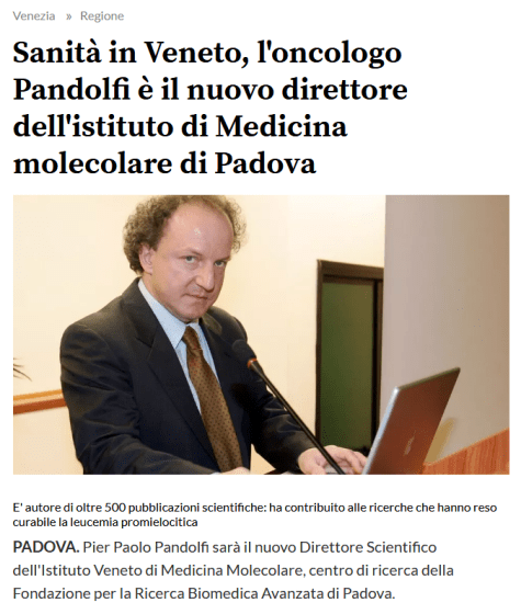 Pier Paolo Pandolfi out of Harvard, spotted in Italy and Nevada – For ...